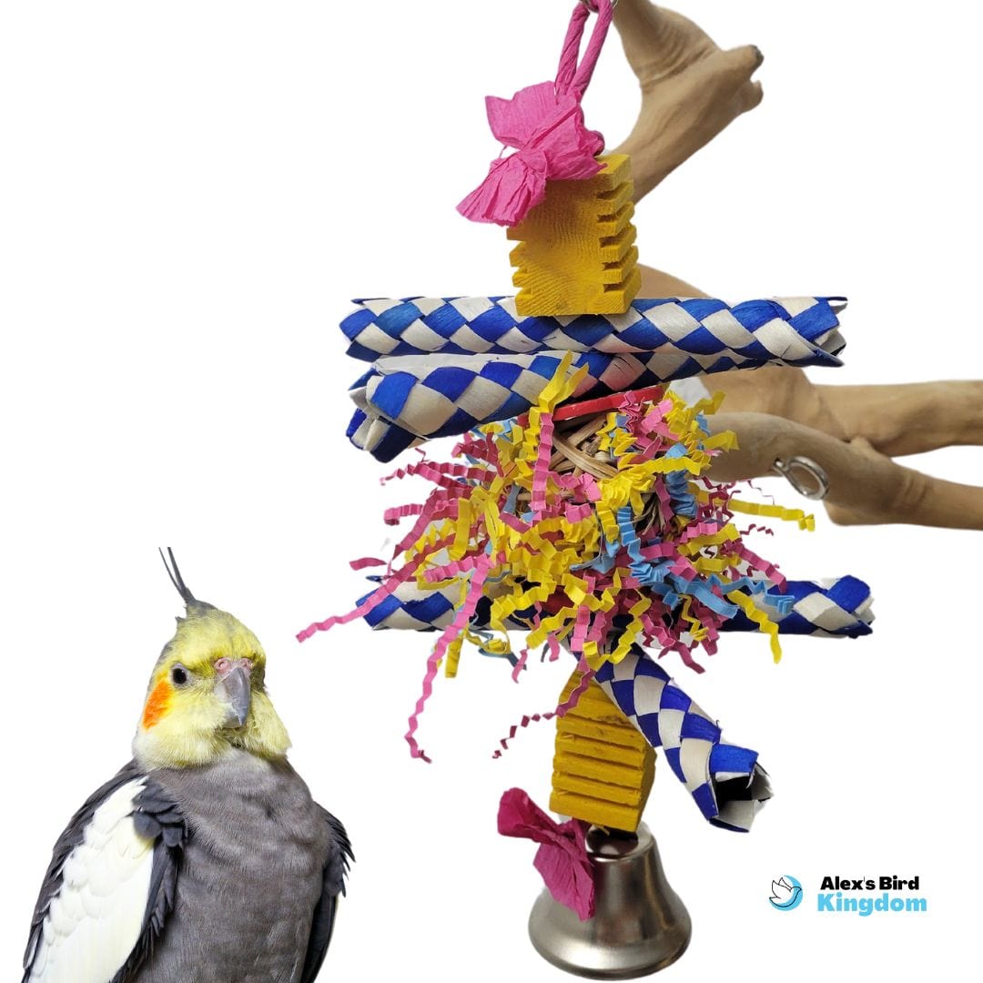 Fiesta Puff Bird Toy – Shreddable Toy for Small Birds – Alex's Bird Kingdom