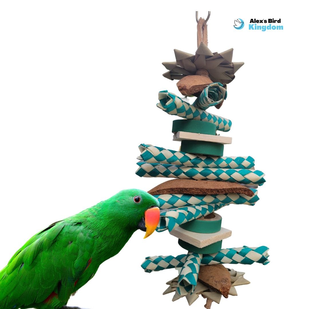 Finger Trap Forage Fiesta – Chew Toy for Medium Birds – Alex's Bird Kingdom